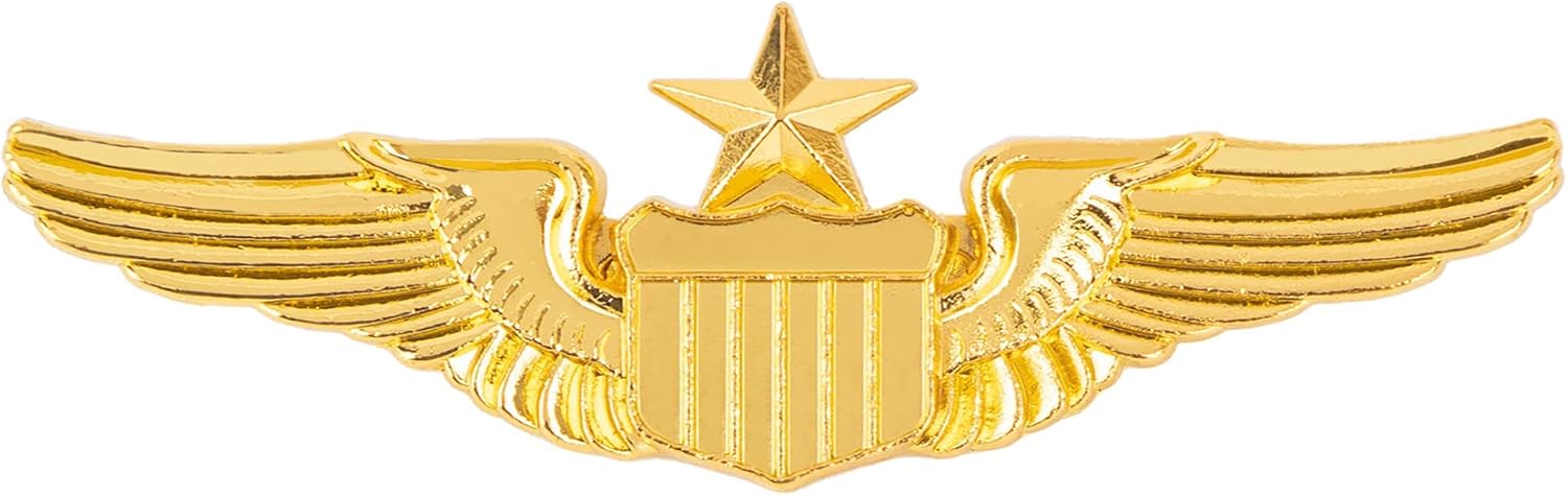 Amazon.com: AUEAR, Metal Aviator Wings Pin Senior Pilot Wing Badge Gold : Clothing, Shoes & Jewelry