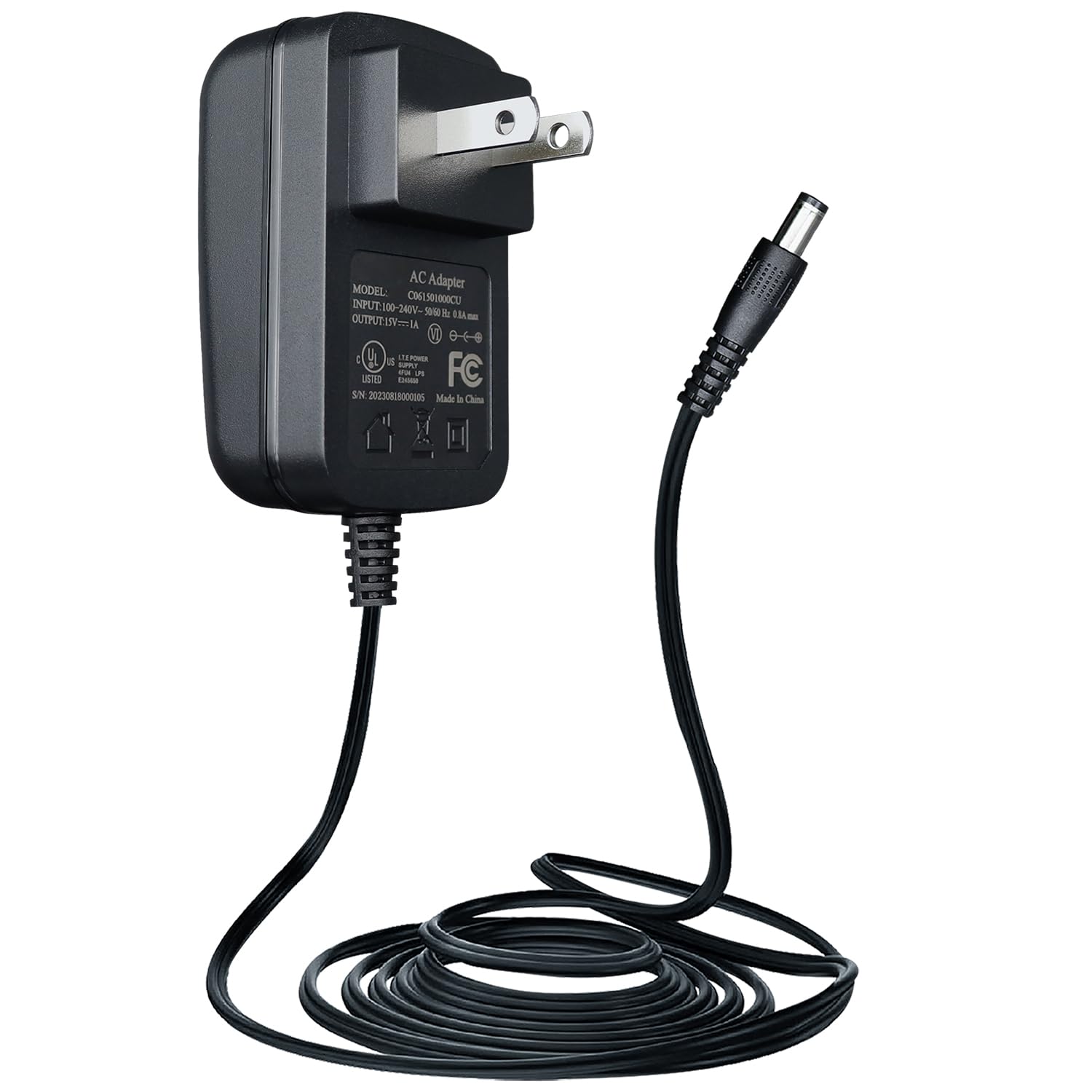 Amazon.com: UL Listed 15V 1A Universal Power Supply Adapter, AC to DC ...