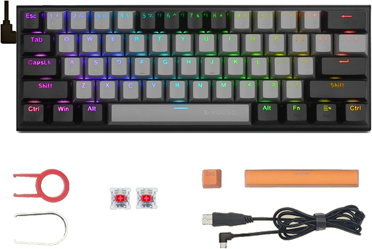 Amazon.com: BEIDUOYANG Z-11 60% Mechanical Keyboard USB Solid & 21 ...