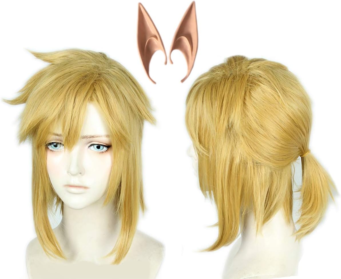 Amazon.com: Linfairy Short Slicked Back Black Wig with Glasses ...