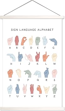 Amazon.com: American Sign Language Poster, ASL Alphabet Hanging Chart ...
