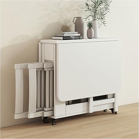 Amazon.com: Folding Dining Table Set,Wood Extendable Table Saving Space ...