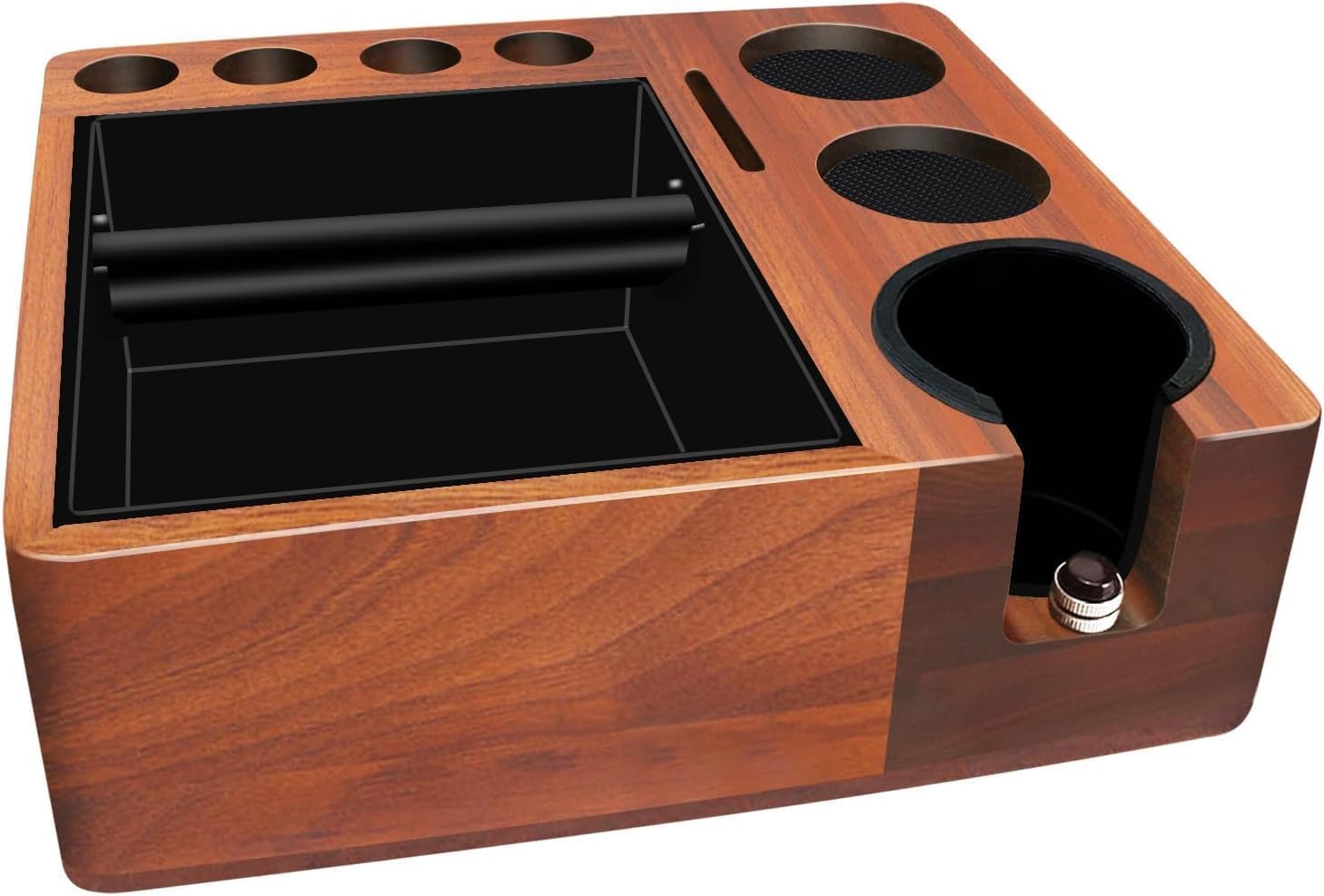 Amazon.com: Espresso tamping station knock box,Walnut tamper station ...