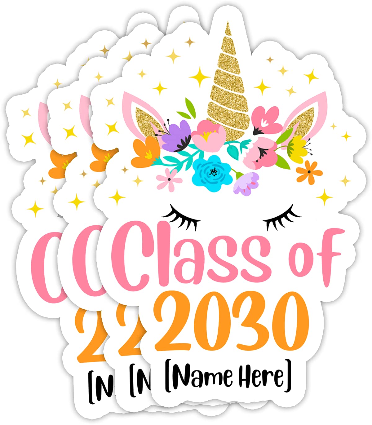 Personalized Stickers Customize Name Unicorn Class Of Year Custom ...