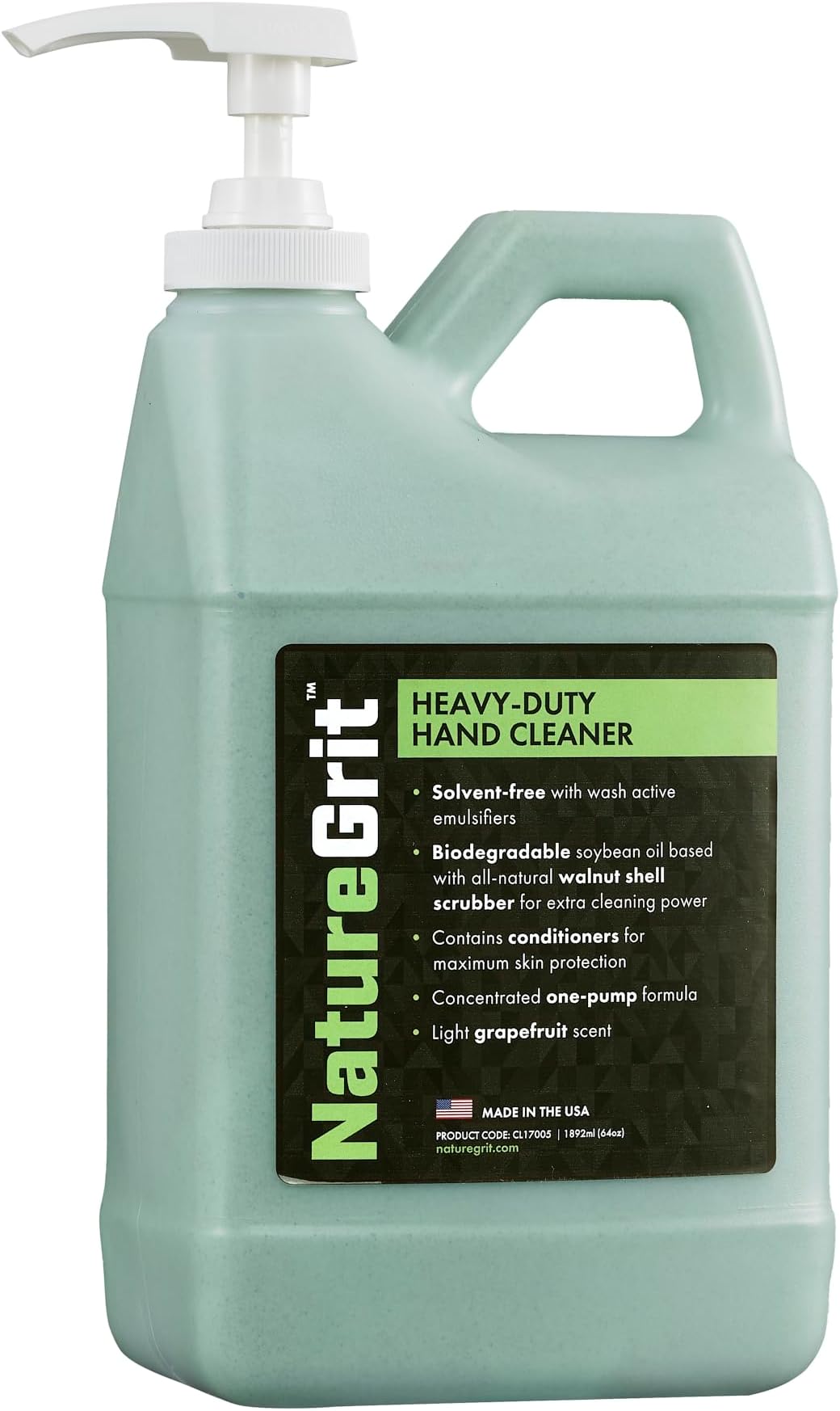 Amazon.com: Nature Grit – Heavy Duty Industrial Hand Cleaner Pump-top ...