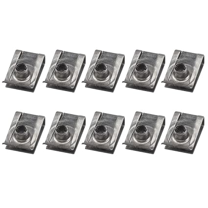 Pack of 10 Threaded Clip Nuts, M4 M5 M6 M8 Sheet Metal Nuts, Stainless ...