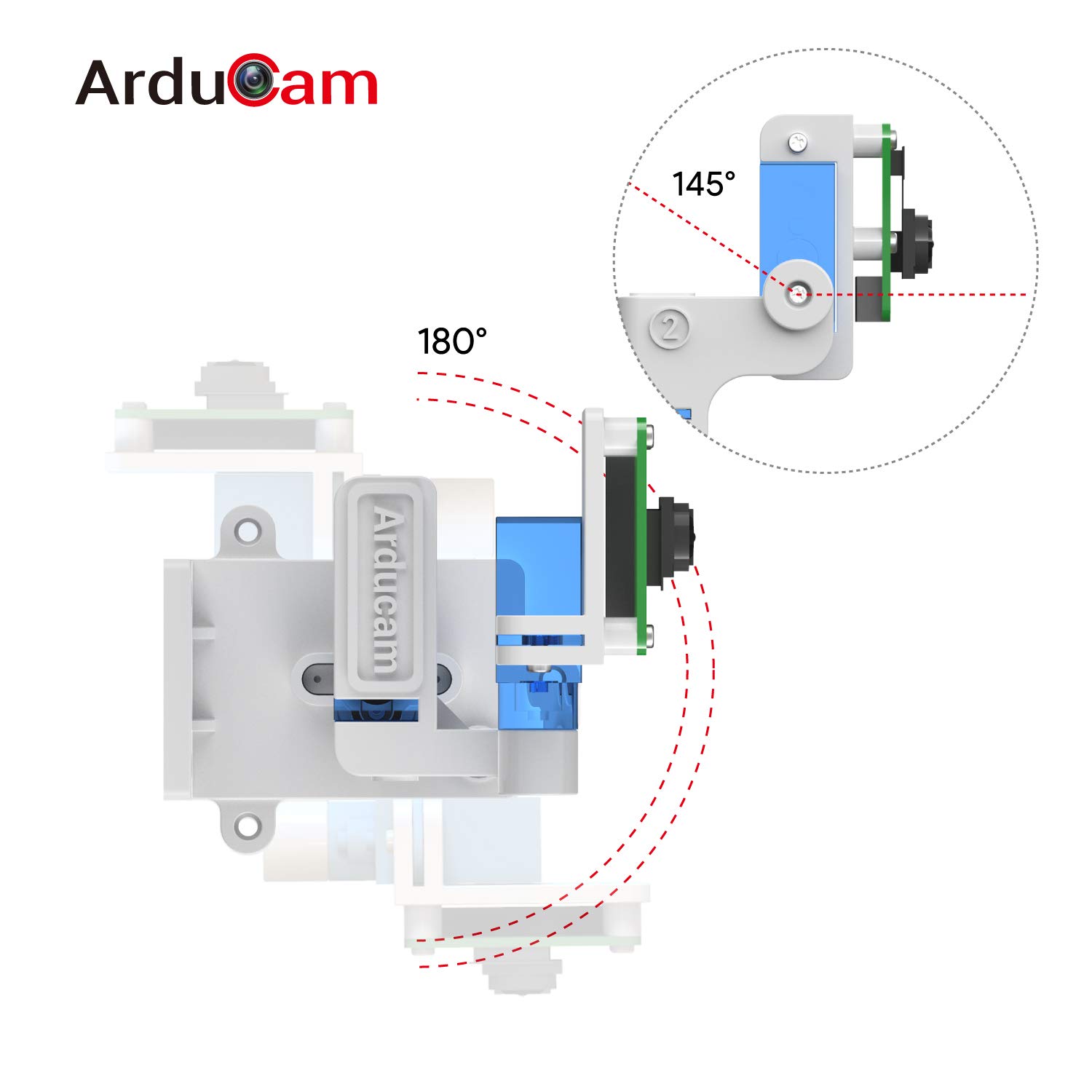 Buy Arducam Pan Tilt Platform for Pi Camera, 2 DOF Bracket Kit with ...