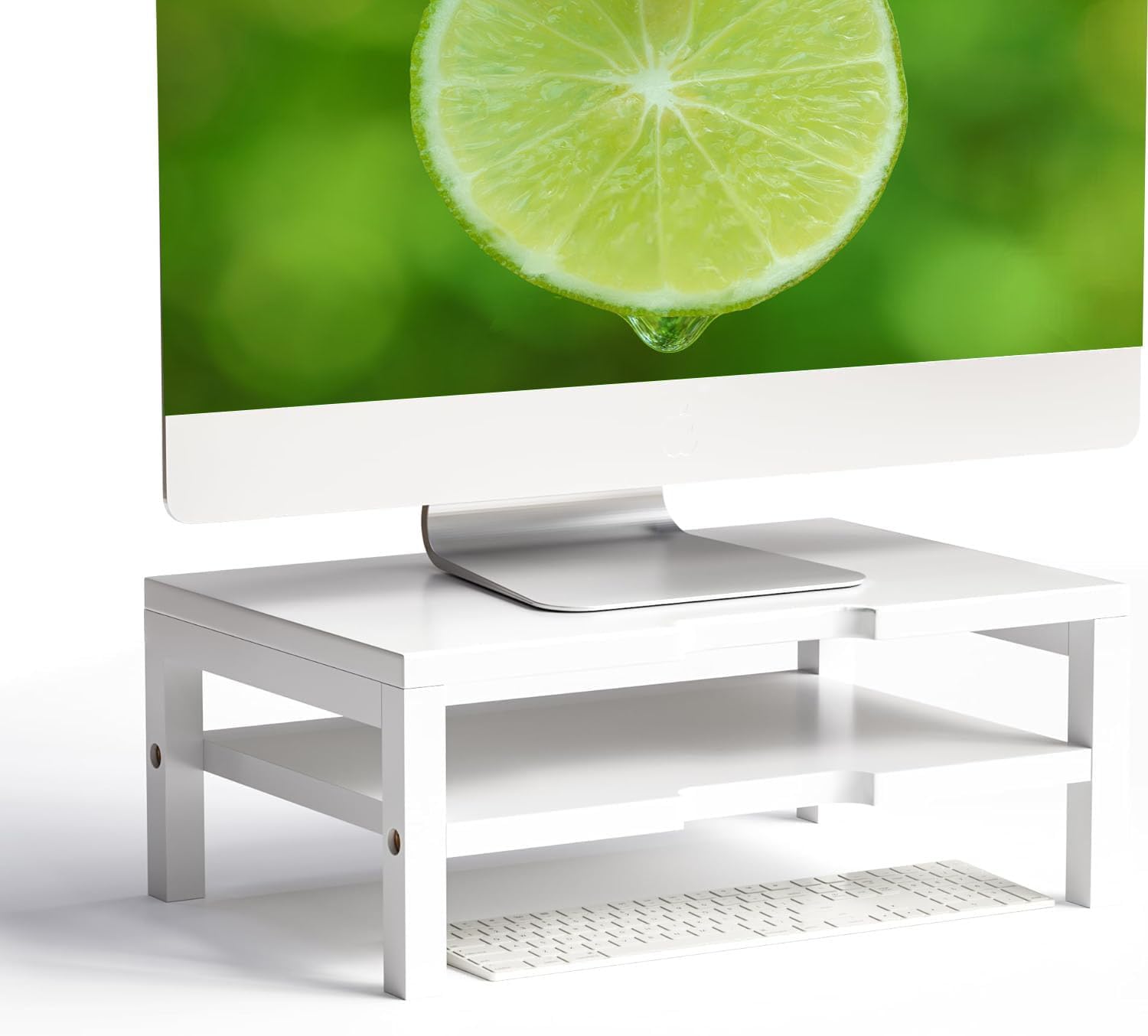 Amazon.com: Monitor Stand Riser, 2 Tier Bamboo Computer Riser for Desk ...