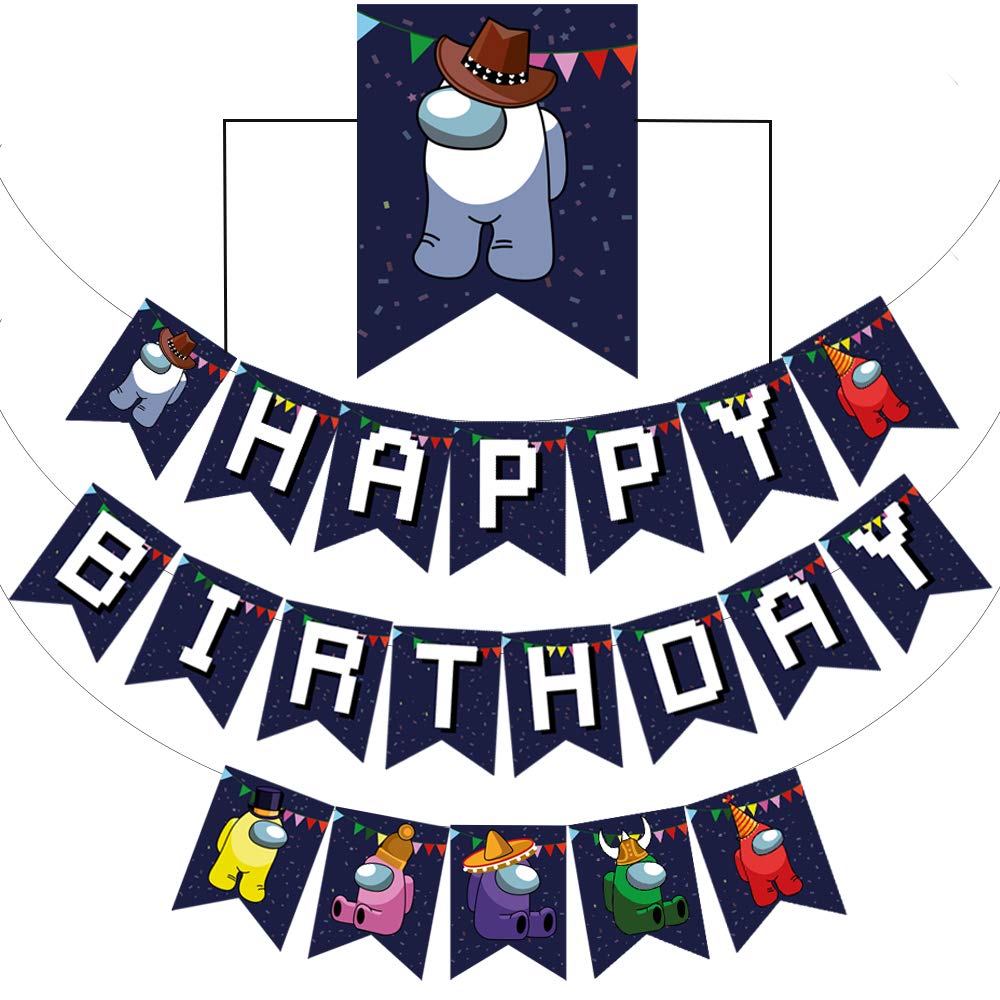 Among Us Happy Birthday Banner