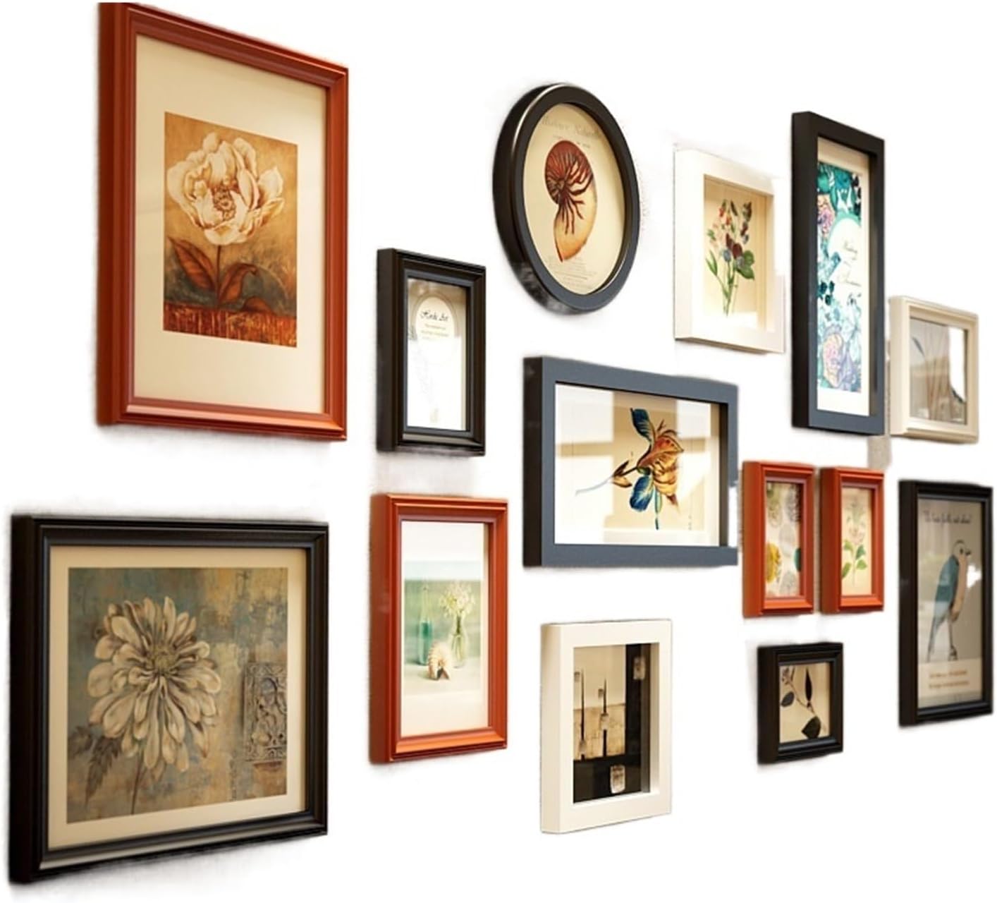 Amazon.com - ZHUHW Retro Style Wall Hanging Photo Frames Set Wooden ...