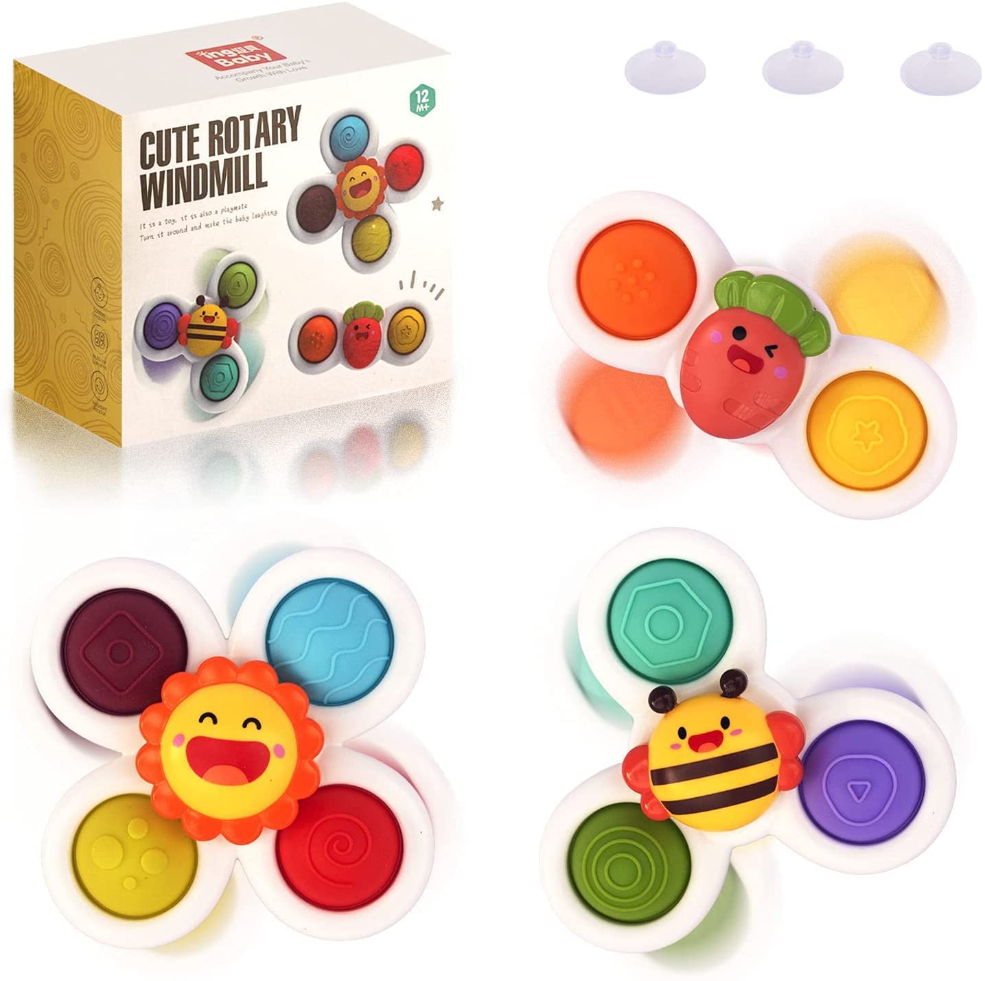 Buy Suction Cup Spinner Toys, Simple Dimple Pop it Fidget Toys with ...