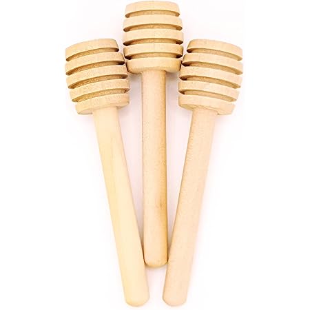 Amazon.com: LASSUM 10 Pieces 3 Inch Wood Honey Dippers Sticks, Mini ...