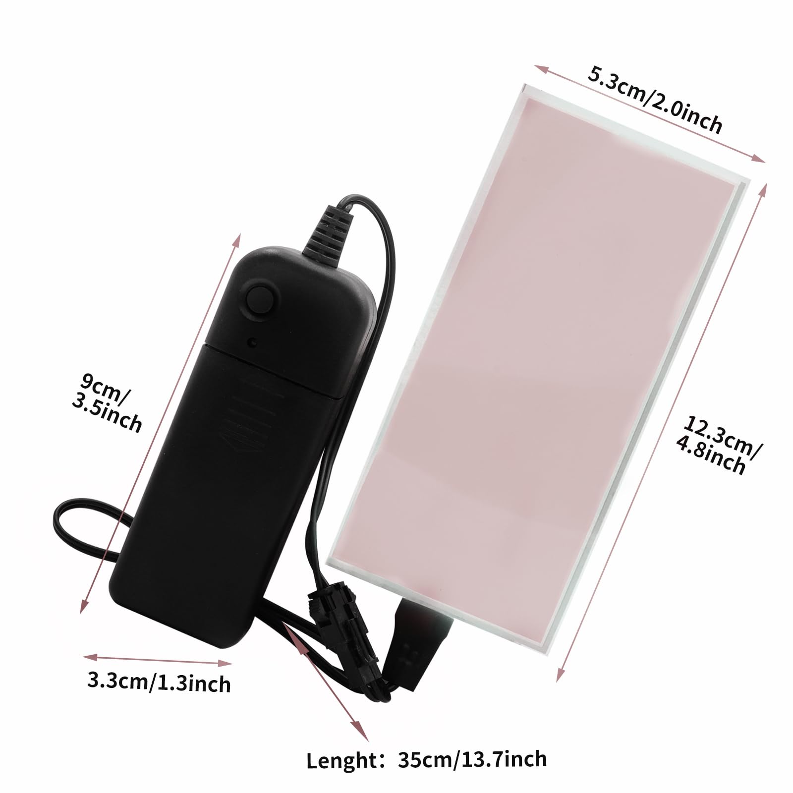 Battery Powered EL Light Ourbest - Soft Electroluminescent Panel 12x5cm ...