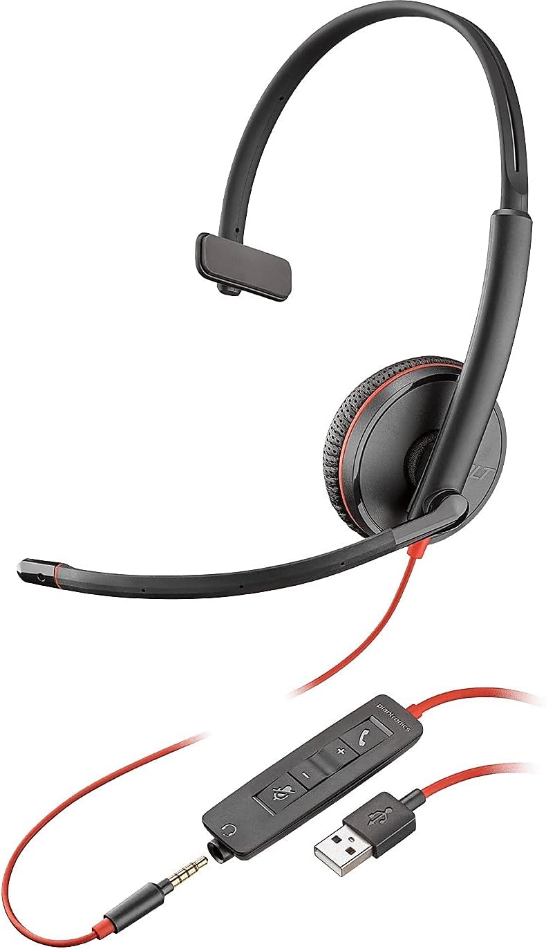 Amazon.com: Plantronics Blackwire C3215 Headset - Mono - Black - USB ...