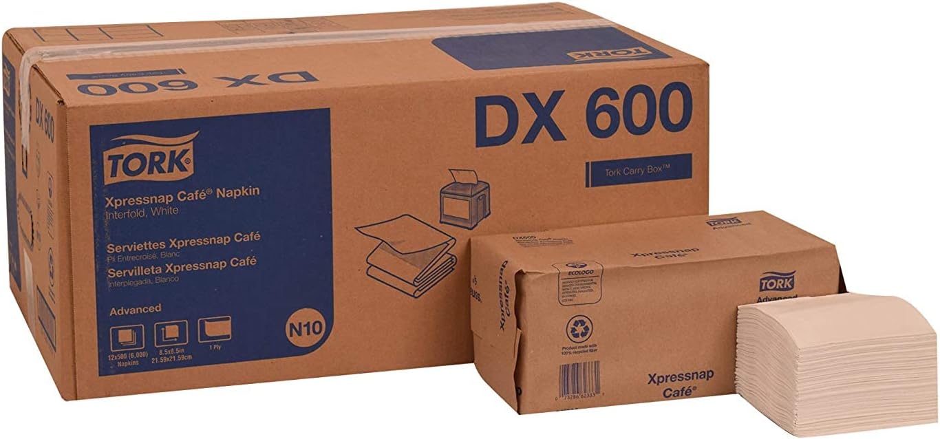 Tork Advanced Xpressnap Café Dispenser Napkin, Interfold, 12 Packs, 500 ...