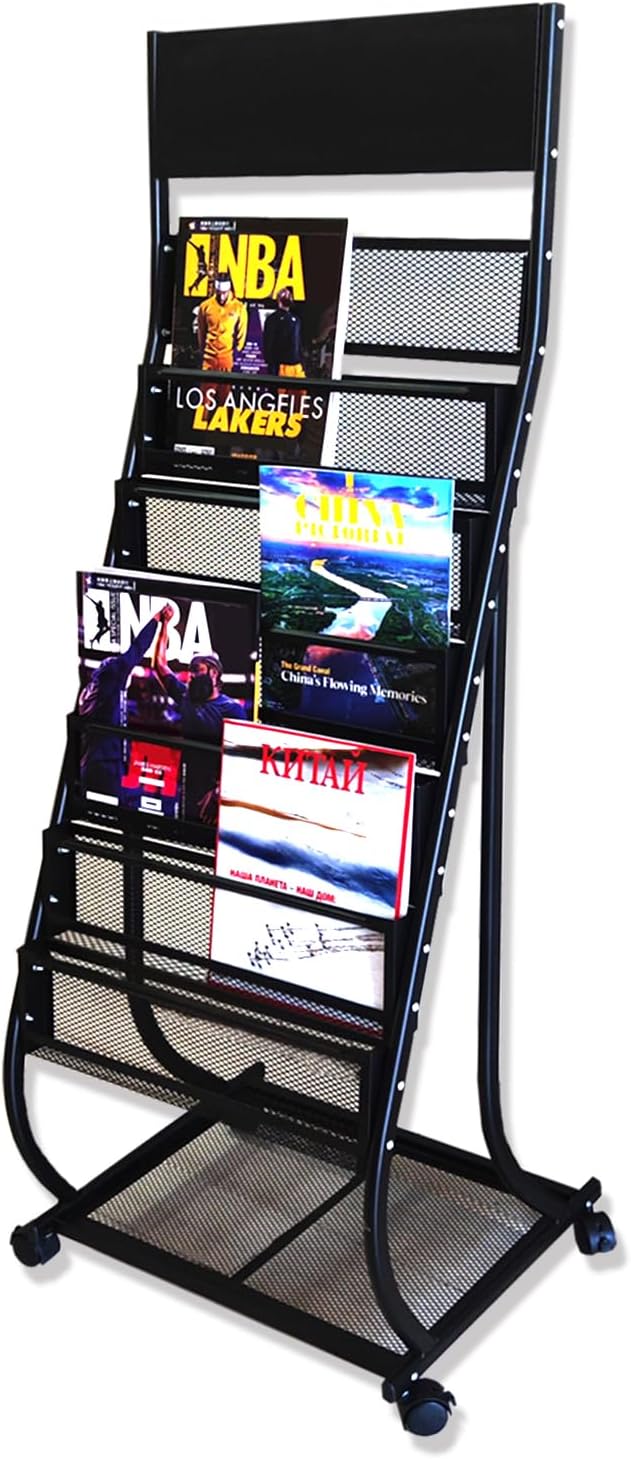 Amazon.com: GENMO Floor-Standing Magazine Rack, Carbon Iron Steel ...