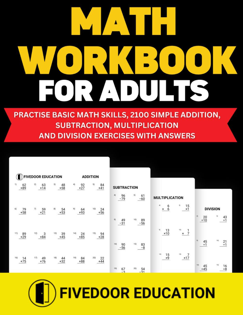 Math Workbook For Adults: Practise Basic Math Skills, 2100 Simple ...