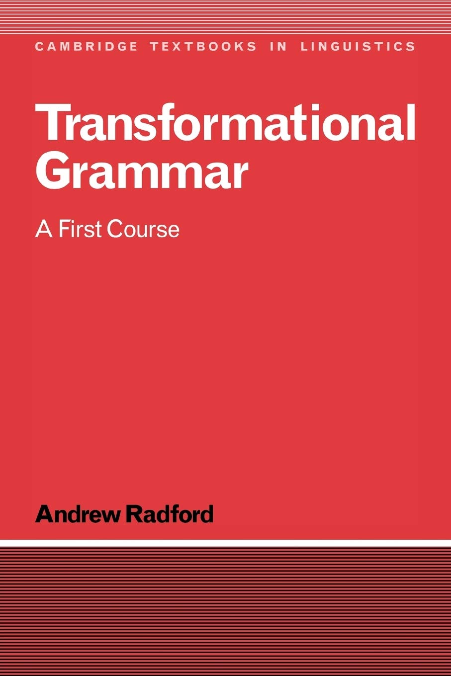 Amazon.com: Transformational Grammar: A First Course (Cambridge ...