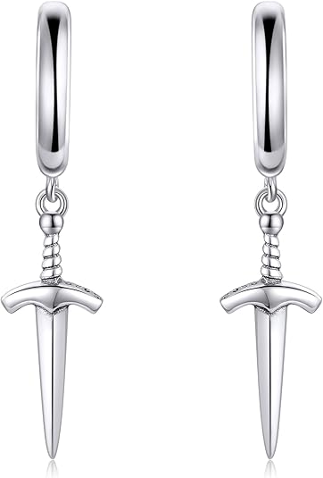 Amazon.com: YAFEINI Sword Earrings Sterling Silver Sword Dangle Drop ...