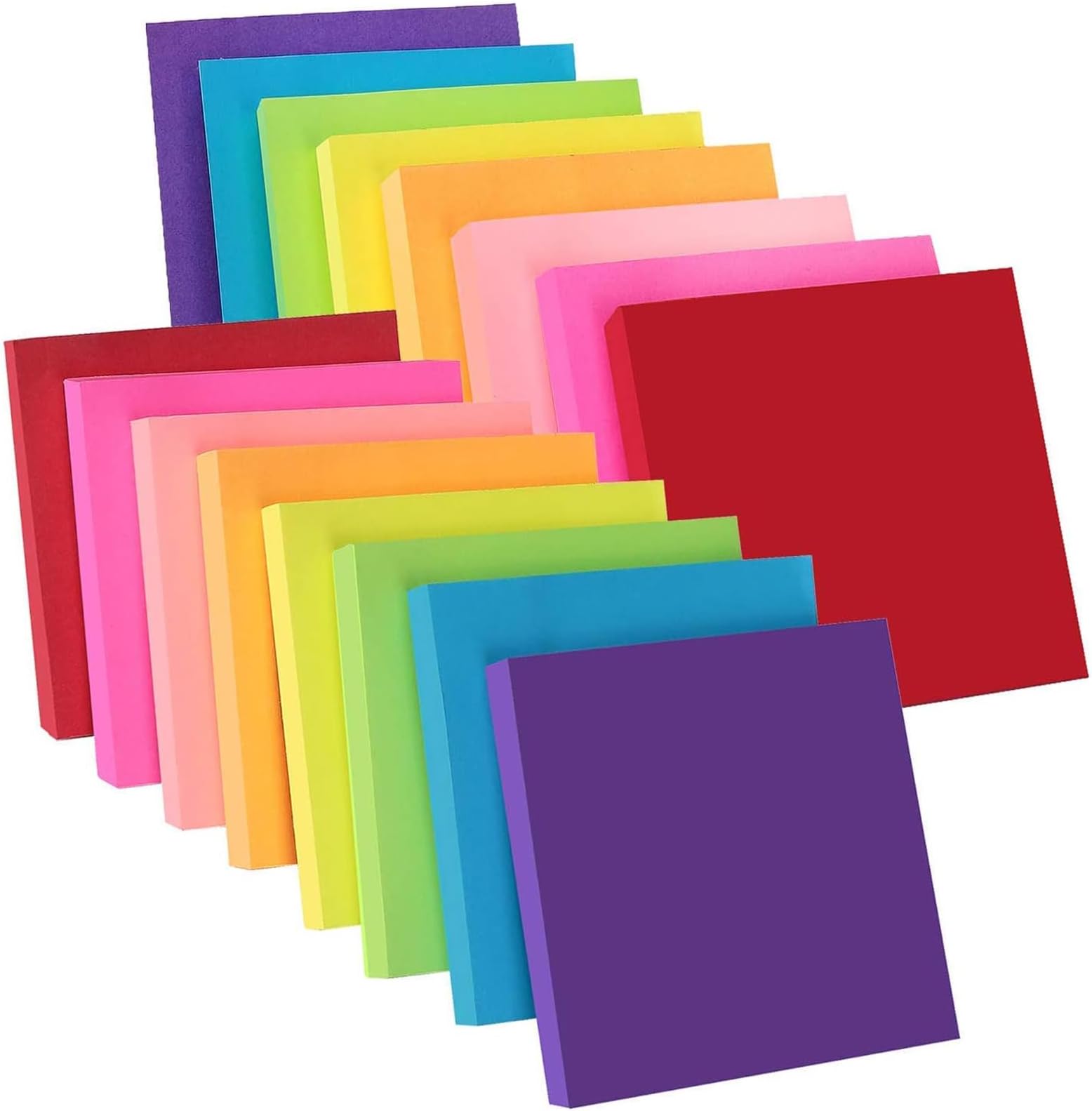 (16 Pack) ZCZN Sticky Notes 3x3 Inches, 1600 Sheets 8 Bright Color Self ...