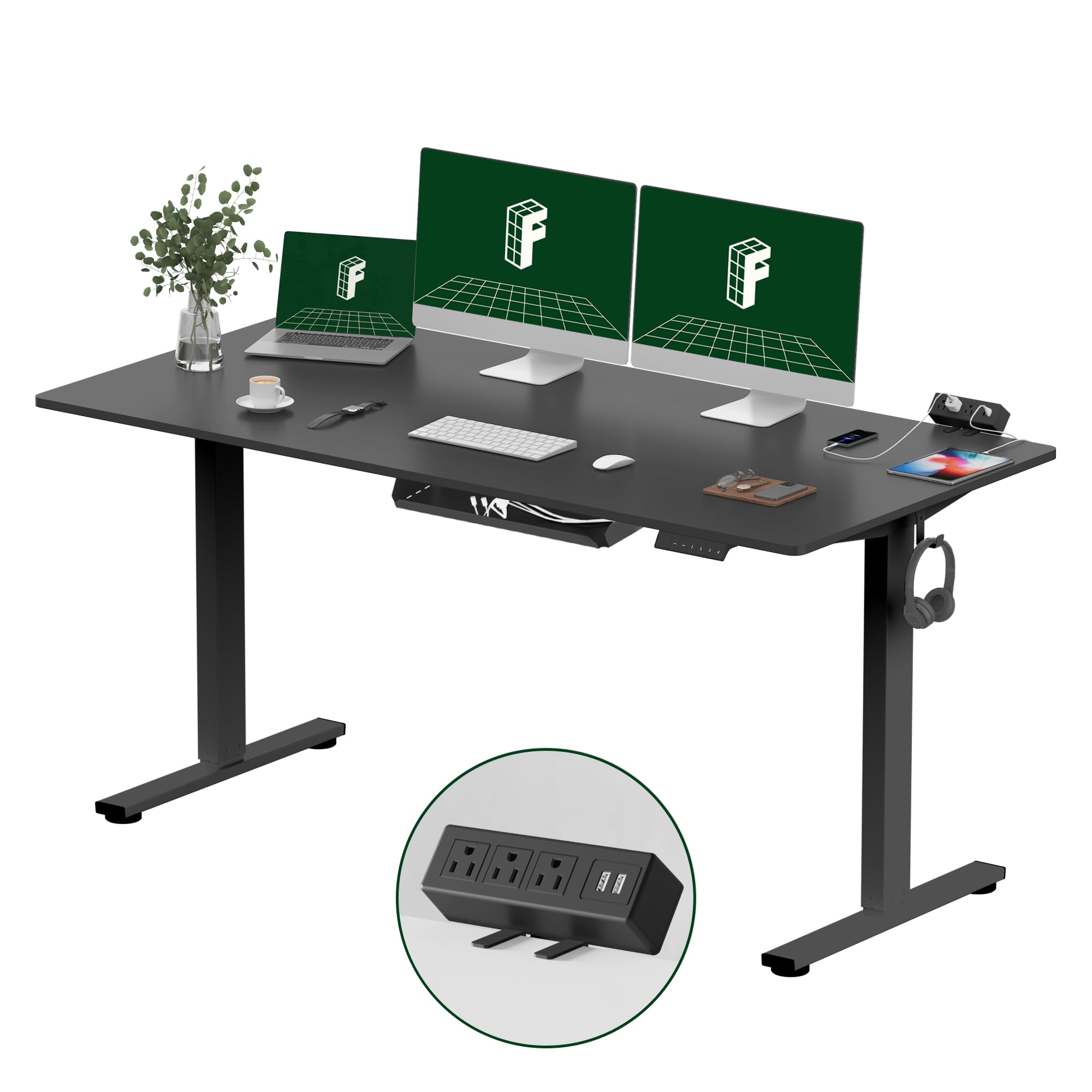 Amazon.com: FLEXISPOT EN2Whole-Piece Standing Desk with Clamp Power ...