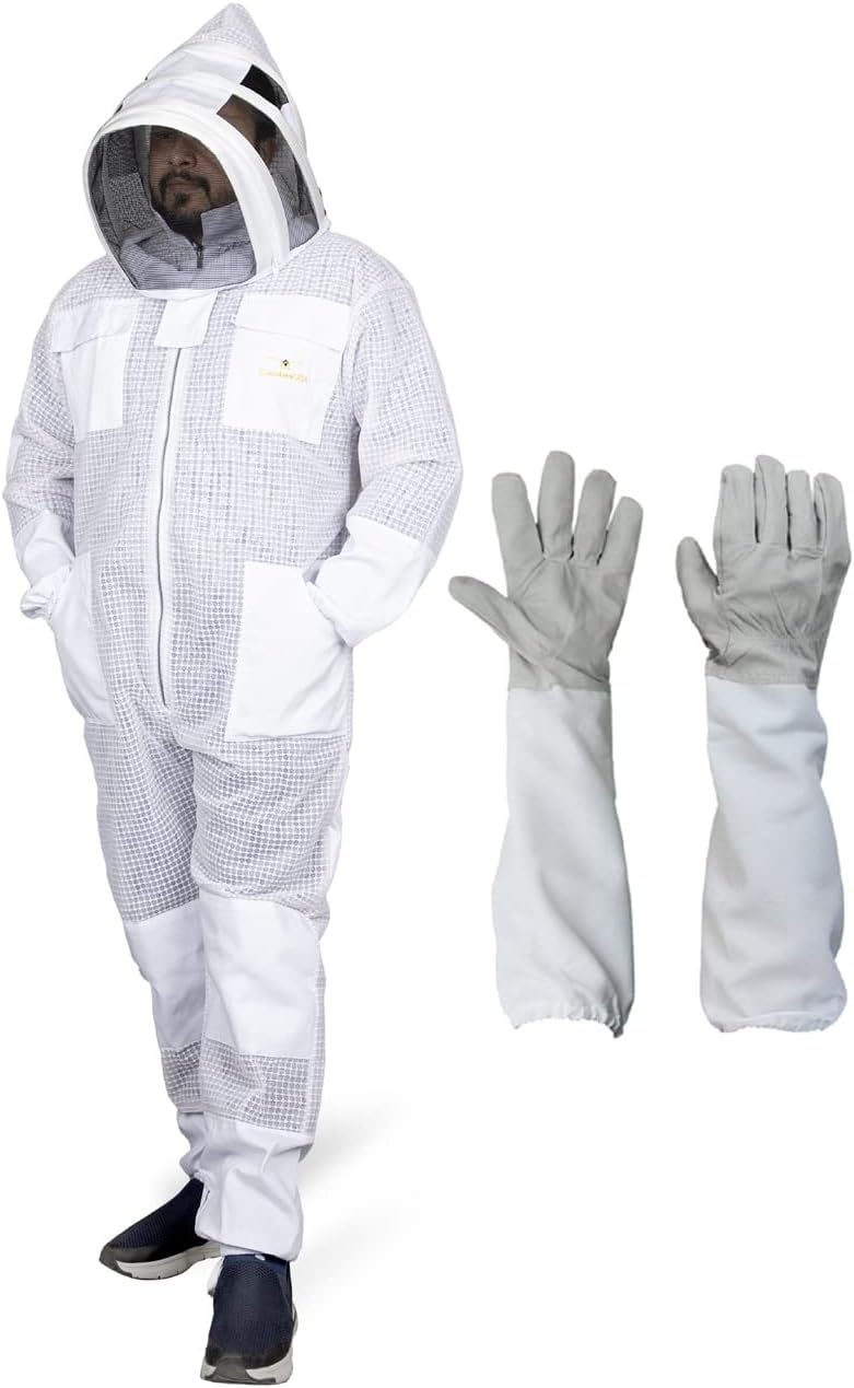 Amazon.com: Sting Proof Premium 3 Layer Unisex White Mesh Beekeeping ...