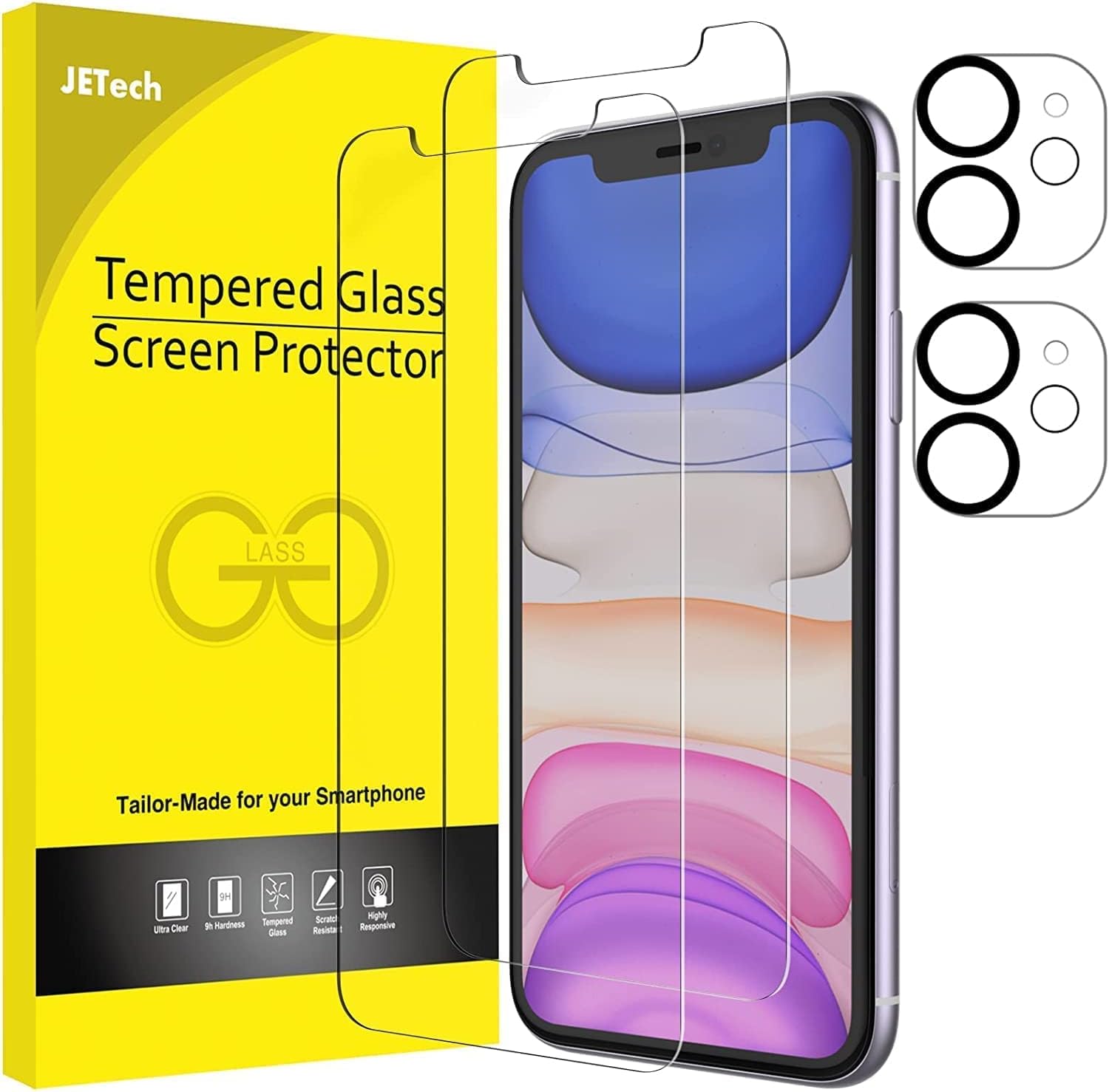 Amazon.com: JETech Screen Protector for iPhone 11 and iPhone XR 6.1 ...
