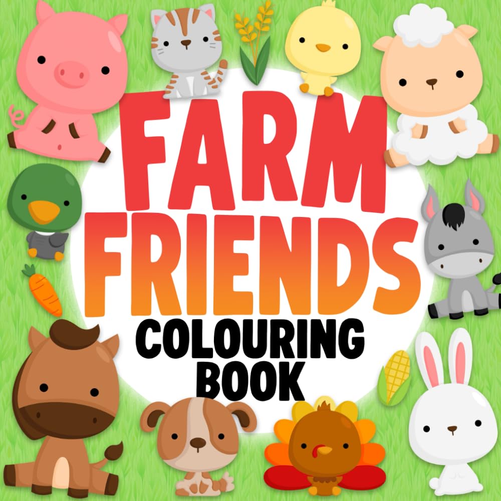 Farm Friends Colouring Book For Toddlers: Farm Animals Coloring Book ...