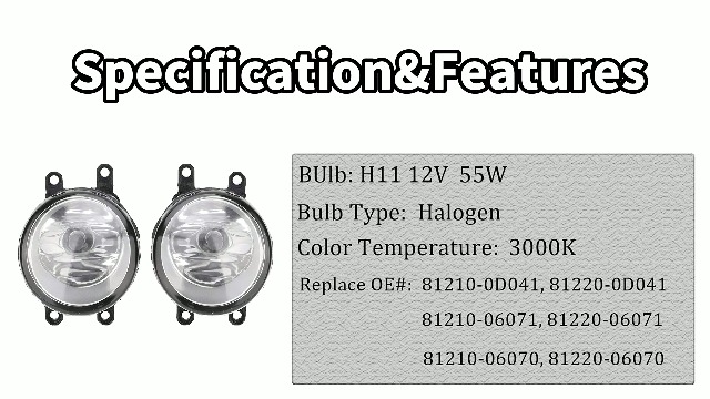 8121006071 Replacement Fog Lights Pair Of Direct Replacement Halogen ...