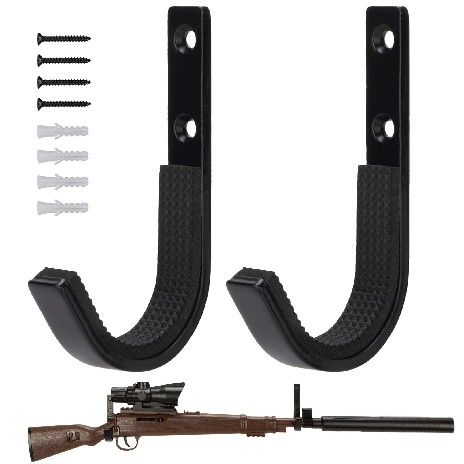 Snapklik.com : Gun Rack Storage Wall Mount Rifles Shotgun Hooks ...