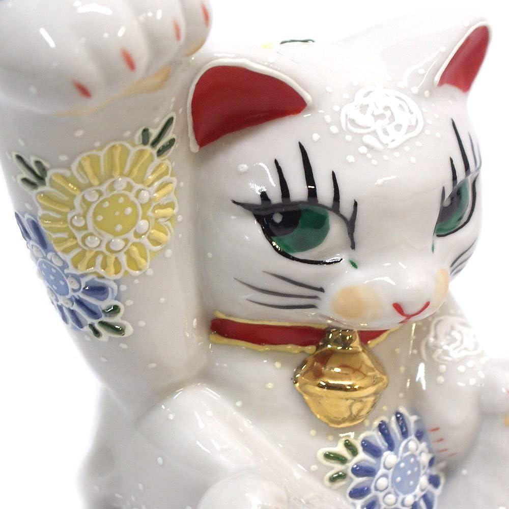 Amazon.com: Kutani Japanese Maneki Neko Right Hand Lucky Cat Ceramic ...