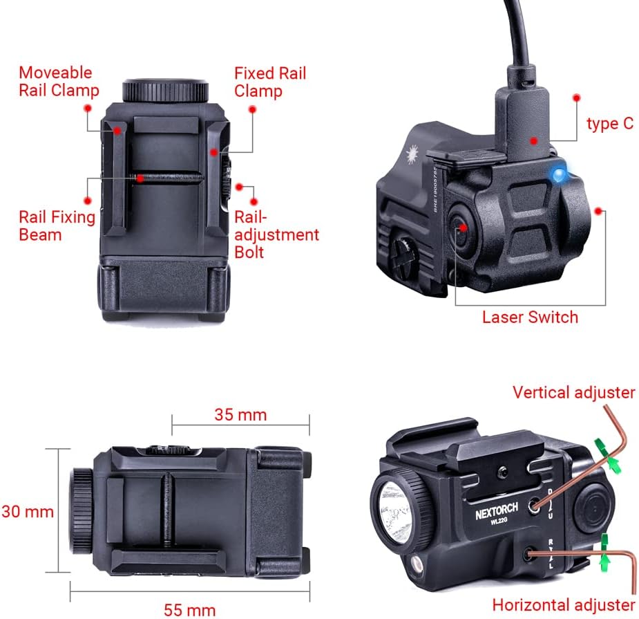 NEXTORCH 650 Lumens Rechargeable Ultra-Compact Tactical Flashlight with ...