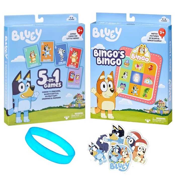 Buy Bluey Toys for Kids Games Bundle, One (1) Bluey Bingos Bingo Game ...