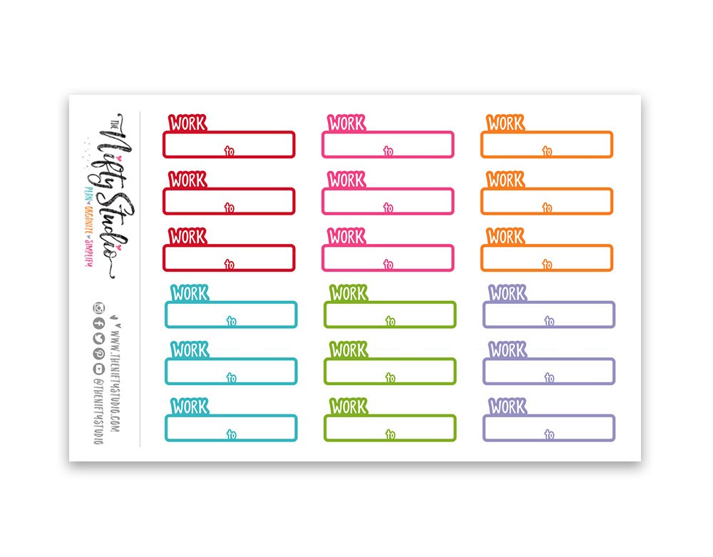 Amazon.com: Work Schedule Stickers | Planner Stickers | 1 sheet of 18 ...