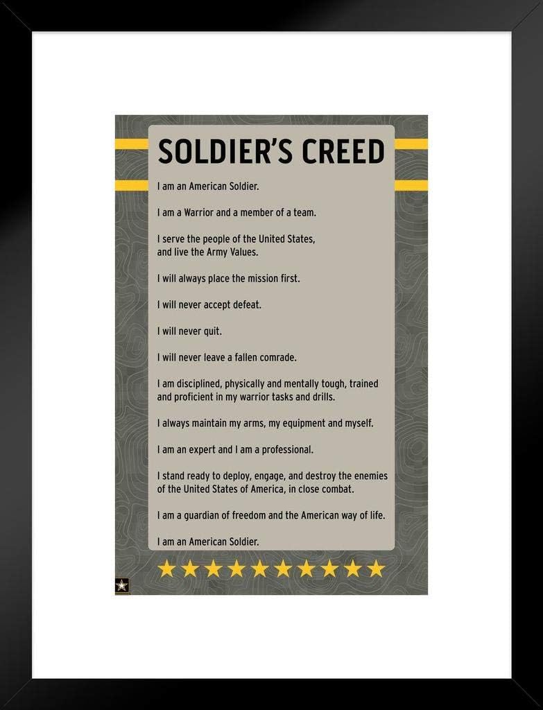 Amazon.com: US Army Soldiers Creed I Am An American Soldier USA Army ...