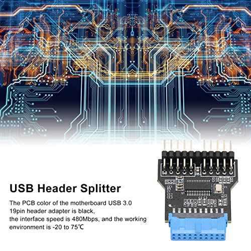 USB 3.0 19 Pin Motherboard Adapter, -20 to 75 Working USB 3.0 19 Pin to ...