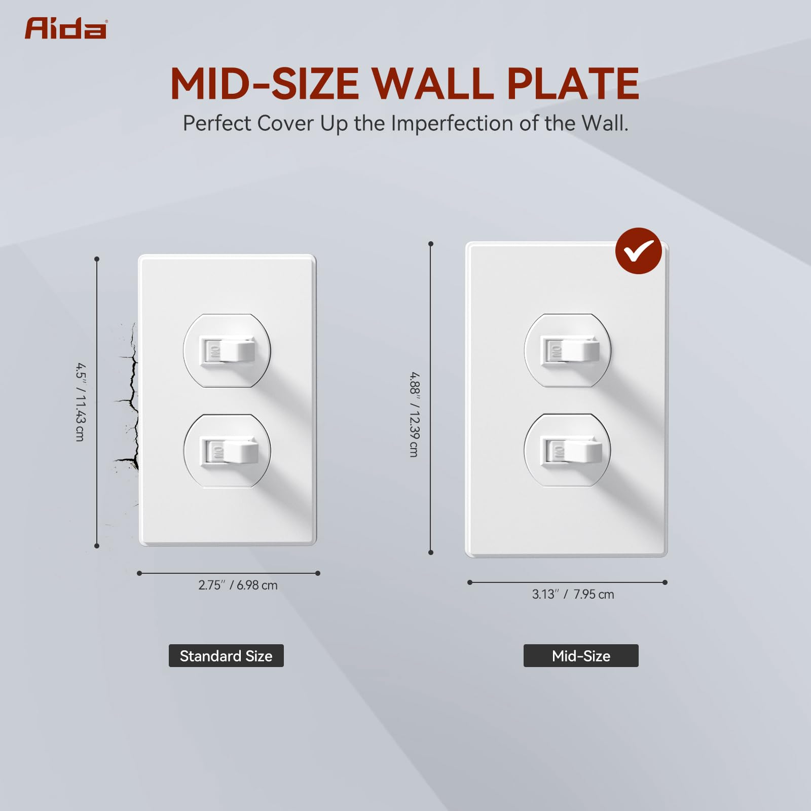 Snapklik.com : AIDA 1-Gang Screwless Duplex Wall Plates, Mid-Size ...