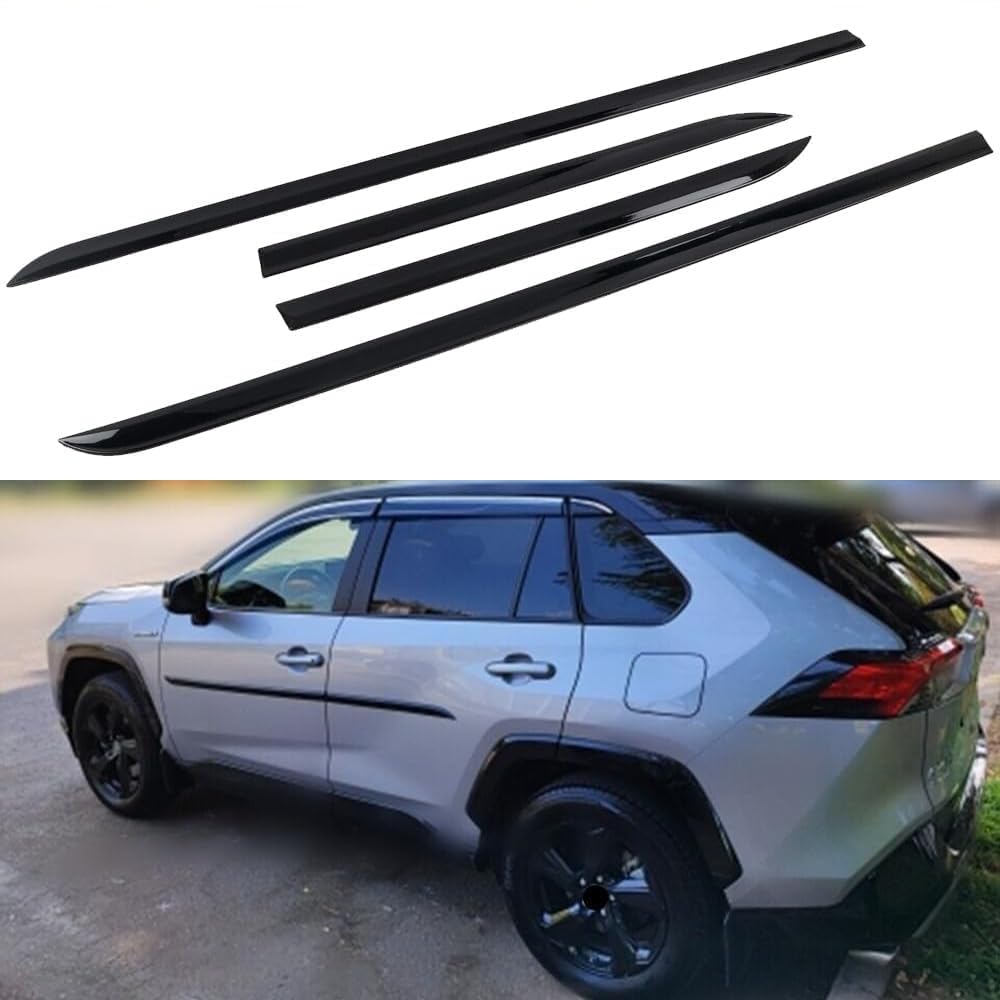 Amazon.com: L2R Glossy Black Exterior Side Door Body Molding Bump ...