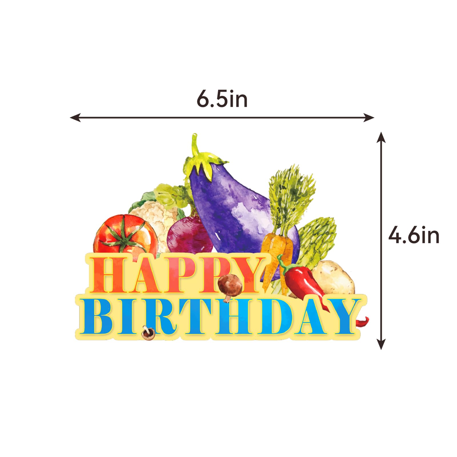Glitter Cake Decoration Tomato Happy Birthday Cake Topper - Vegetable ...