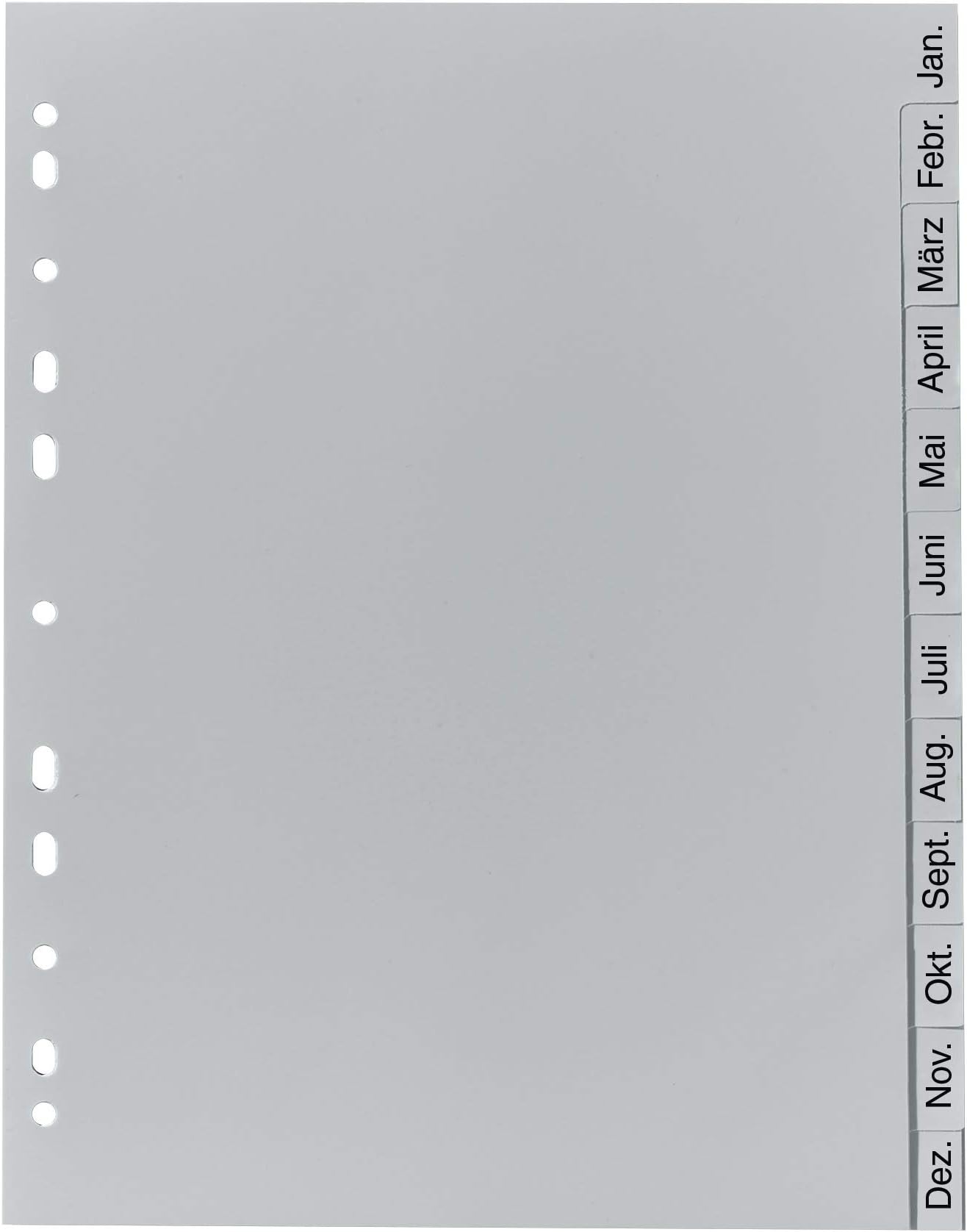 Durable Register für DIN A4, volldeckend (5er Pack - grau, Jan-Dez ...