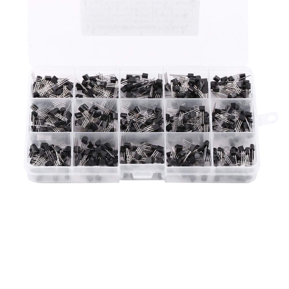 600Pcs 15 Types Mixed Transistors TO-92 Assortment Transistor Box Kit ...