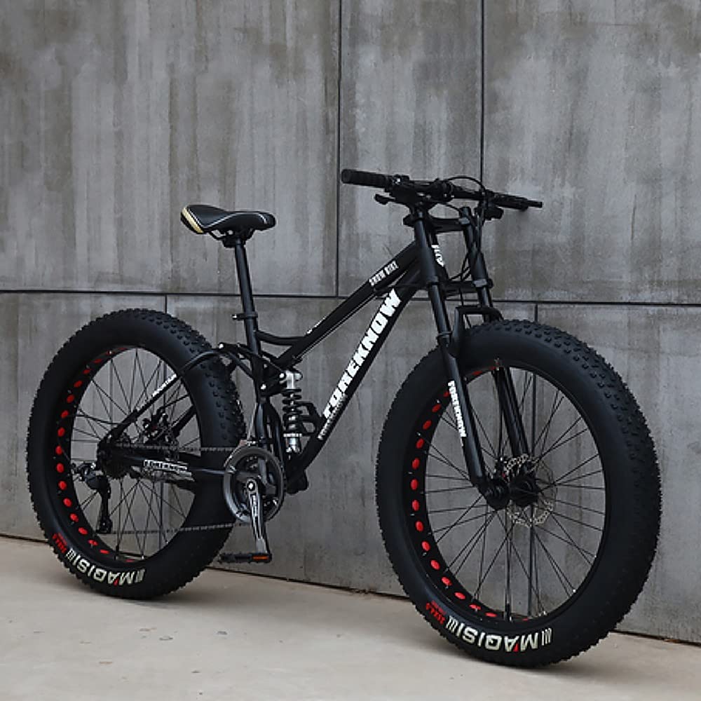JAMCHE 26Inch Mountain Bikes, Adult Fat Tire Mountain Trail Bike, 27 ...