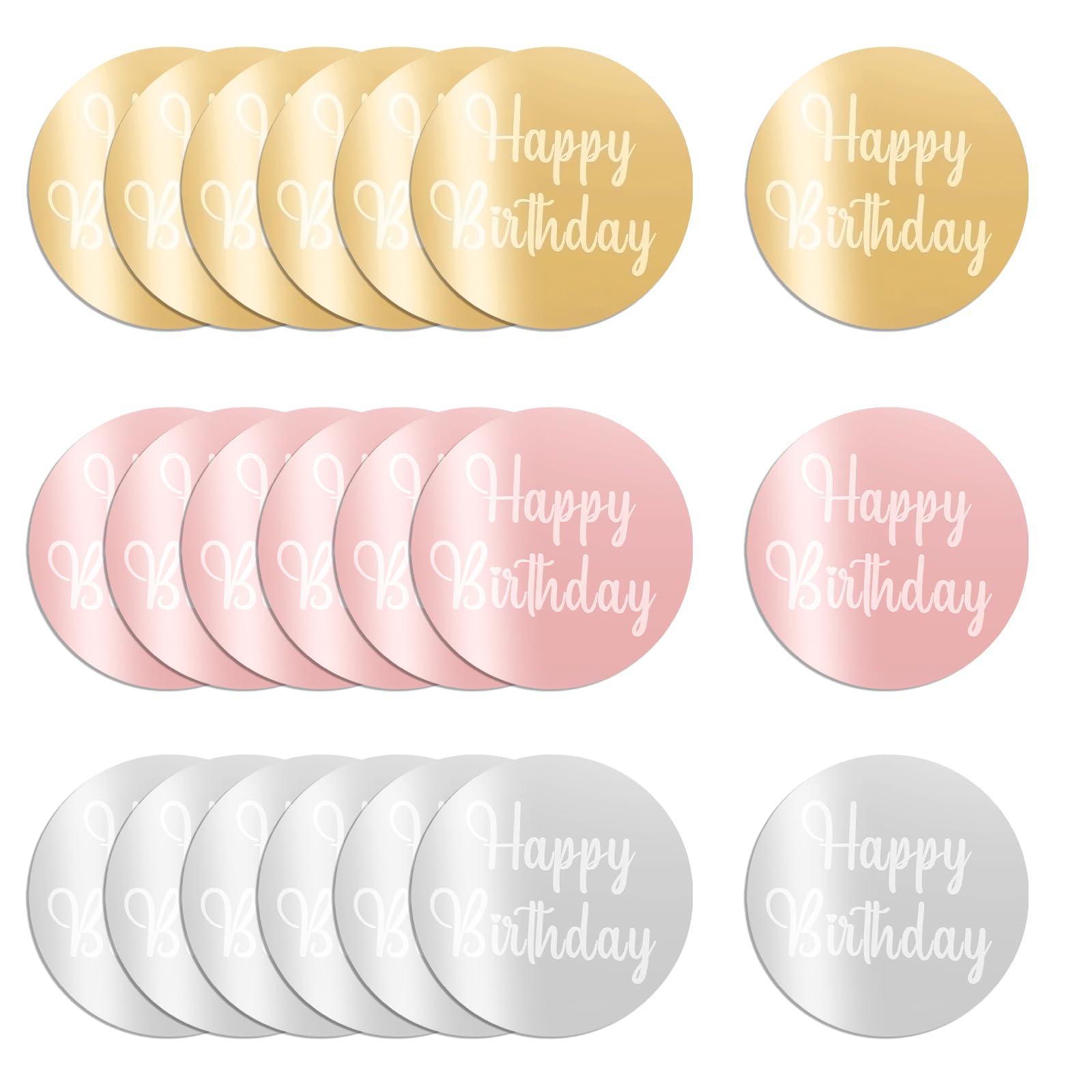 Amazon.com: 21 Pcs Acrylic Cupcake Toppers, Happy Birthday Cake Toppers ...