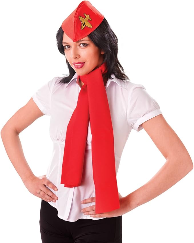 Air Hostess Kit - Red Hat & Scarf : Amazon.co.uk: Outlet