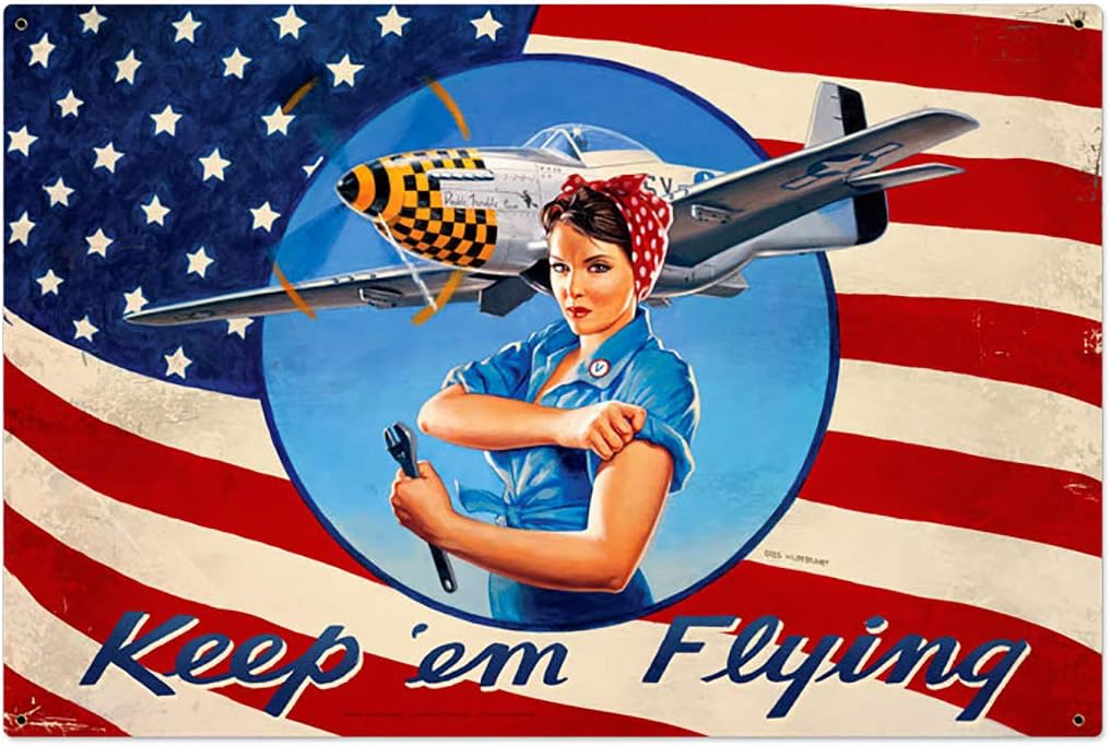 Amazon.com : Vintage Metal Signs - Rosie Riveter Poster Keep em Flying ...
