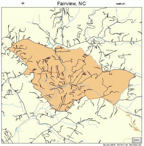Amazon.com: Large Street & Road Map of Fairview, North Carolina NC ...