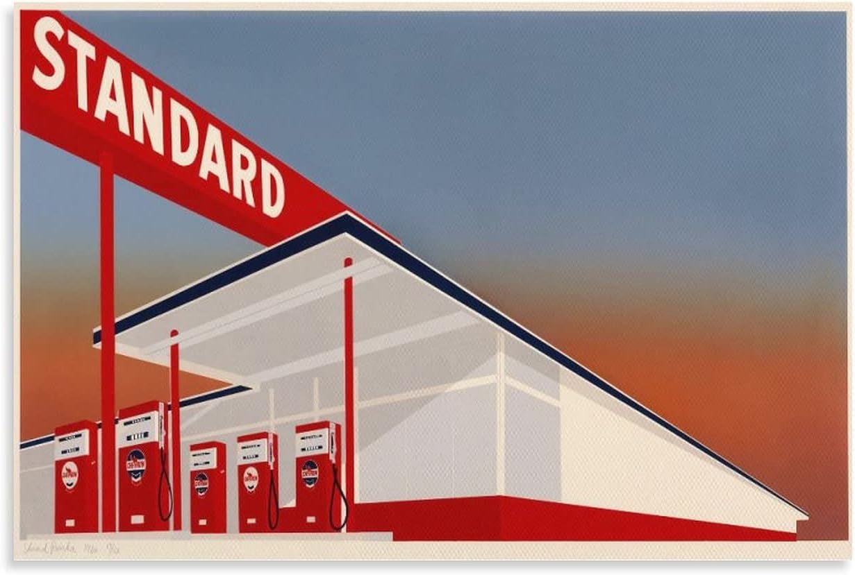 Amazon.com: WANSHI Ed Ruscha Standard Station Print Famous Paintings ...