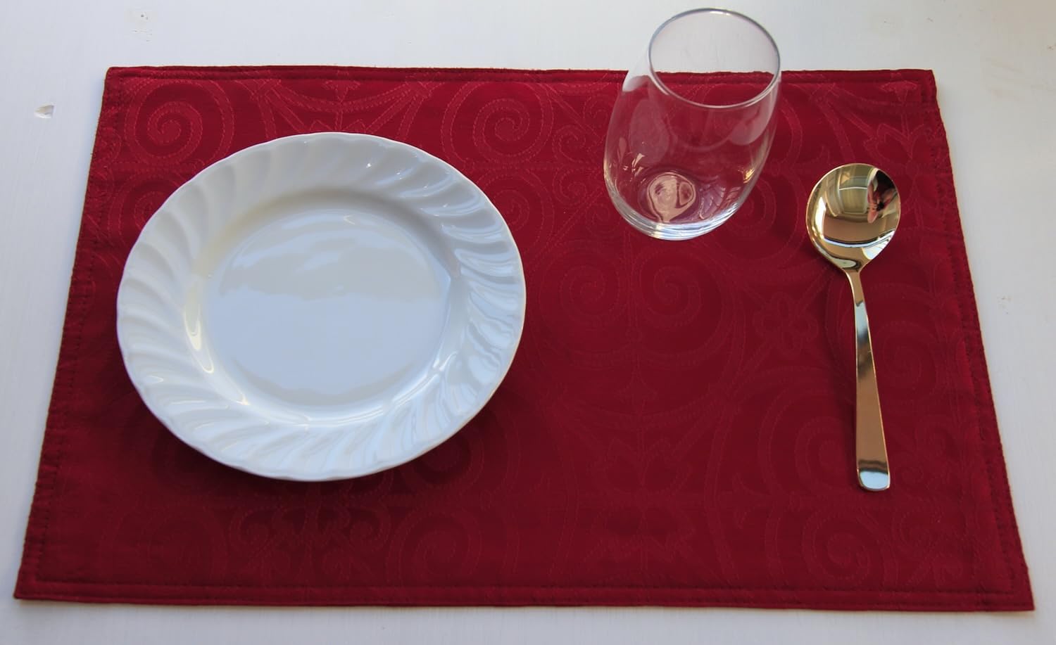 Amazon.com: Red Placemats Set of 4, Double Layered Cranberry Cloth ...