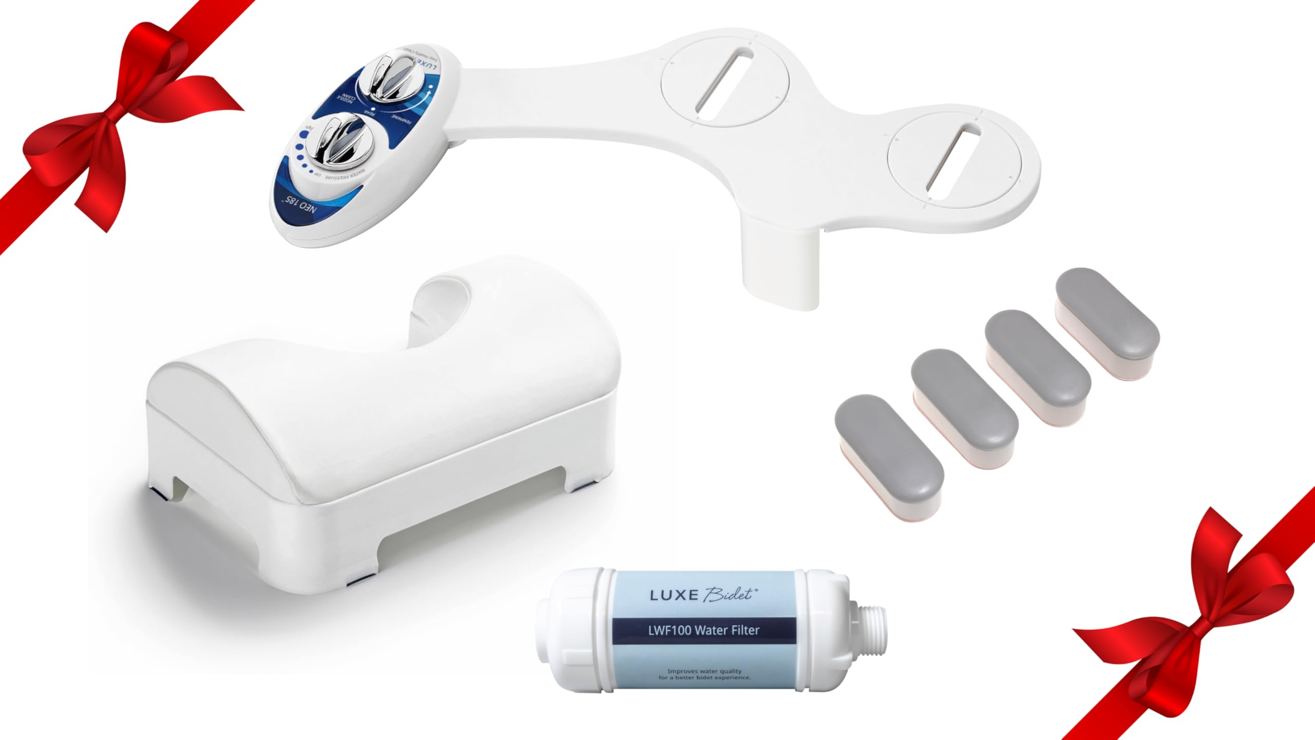 LUXE Bidet NEO 185 Blue Bidet Attachment, Comfort Soft Footstool ...