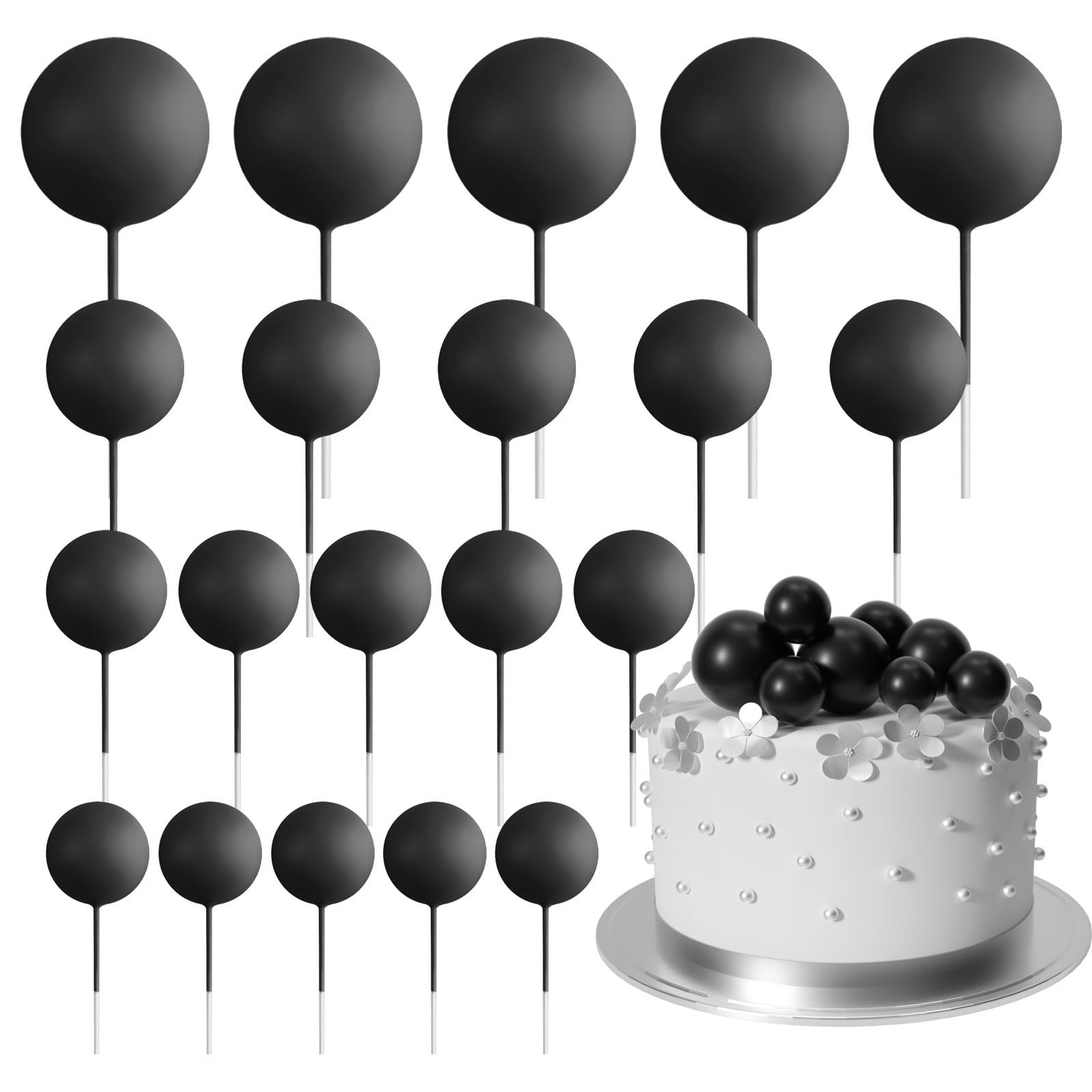 Amazon.com: ASTARON 20 Pcs Ball Cake Topper Decorations Mini Balloons ...